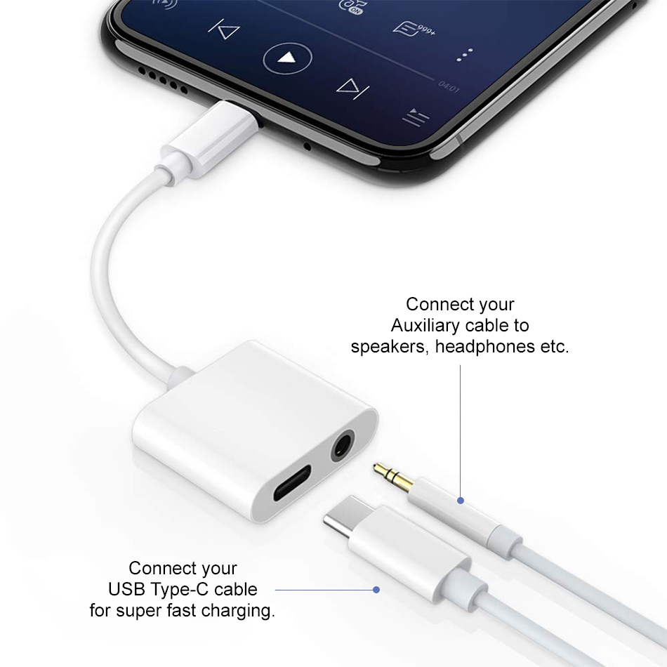 USB Type-C to 3.5mm Headphone / Audio DAC / Charging Adapter